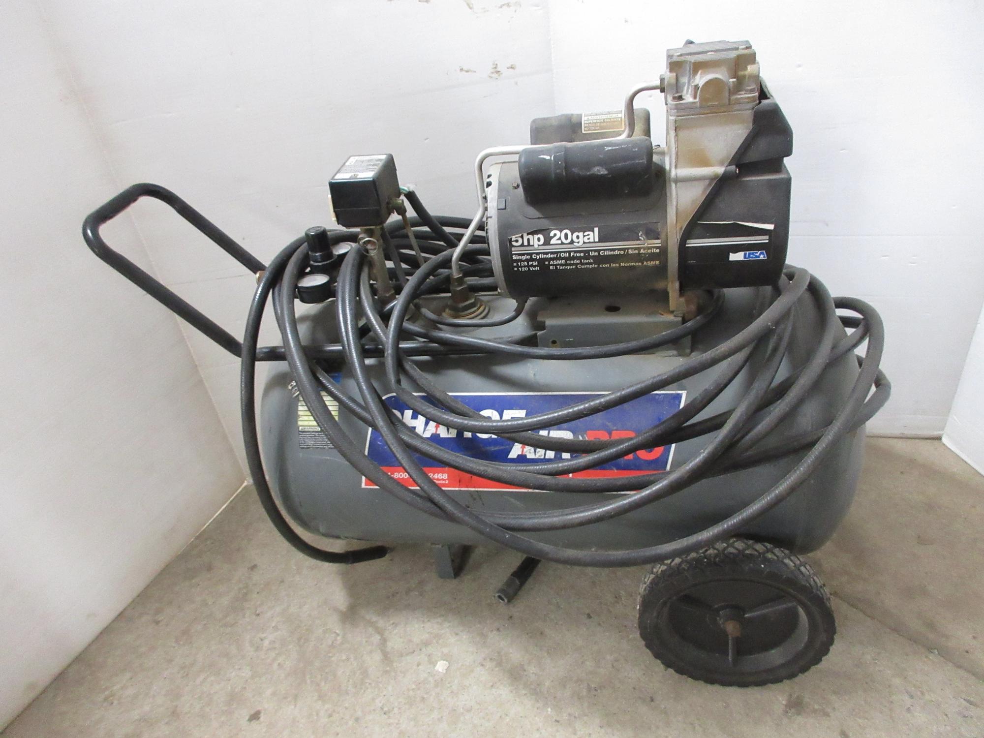 Albrecht Auctions | Air Compressor, 5 HP, 20-Gallon Tank, Charge Air ...
