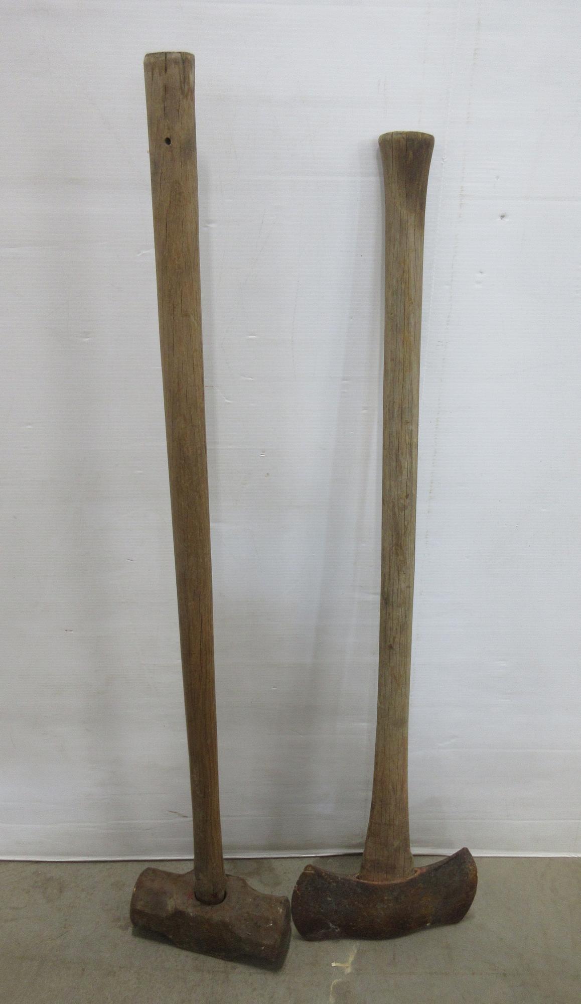 Albrecht Auctions | Older Sledge Hammer and Double-Edged Axe