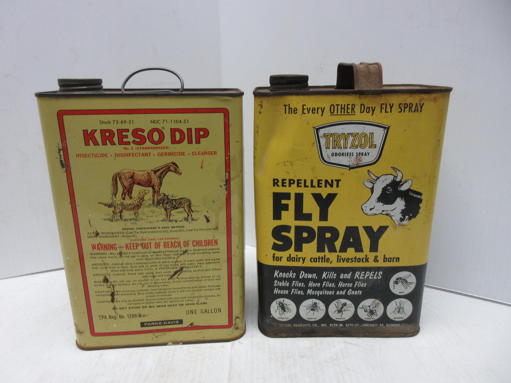 Albrecht Auctions | (2) One-Gallon Animal Disinfectant Cans: Tryzol Fly ...