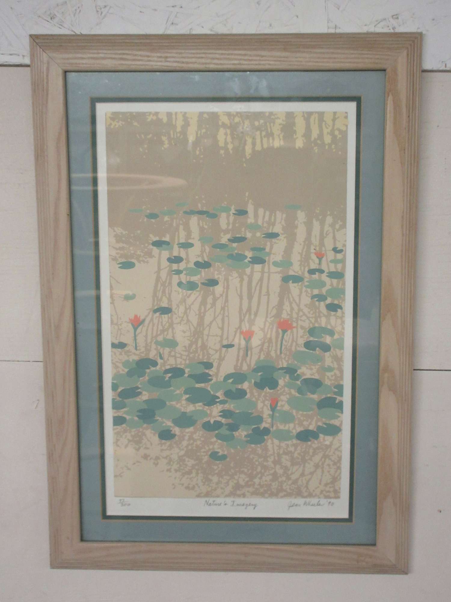 Albrecht Auctions | Framed Lily Pad Artwork, "Nature's Imagery", Signed ...