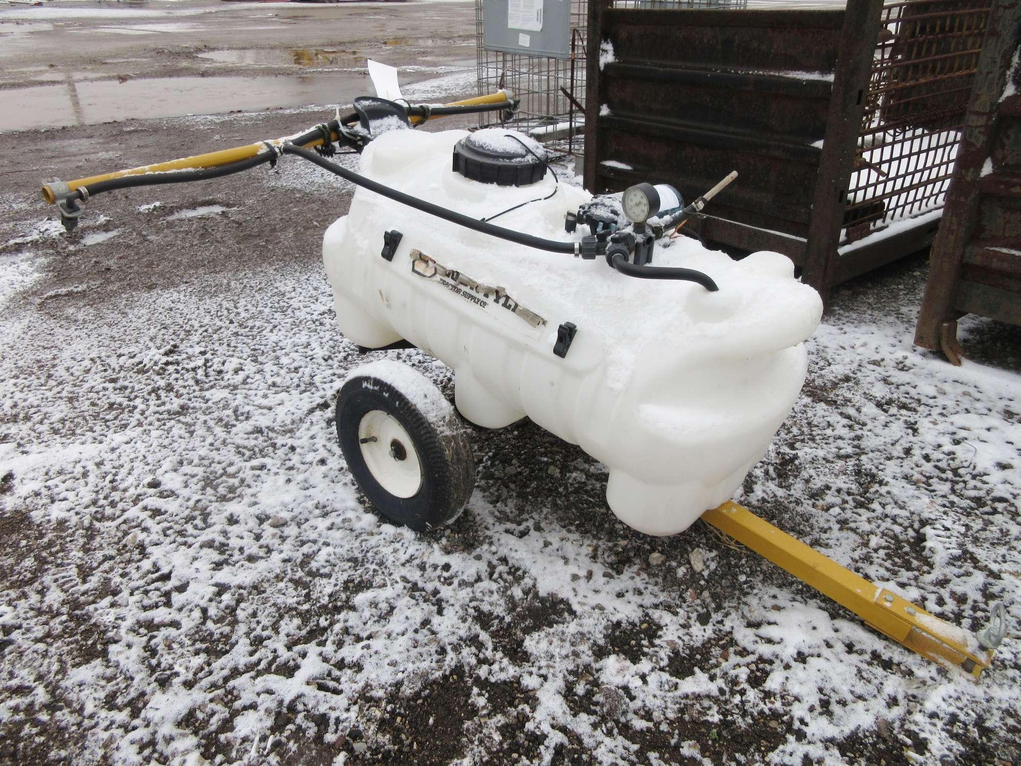 Albrecht Auctions | Pull Behind 12V Tank Sprayer, County Line