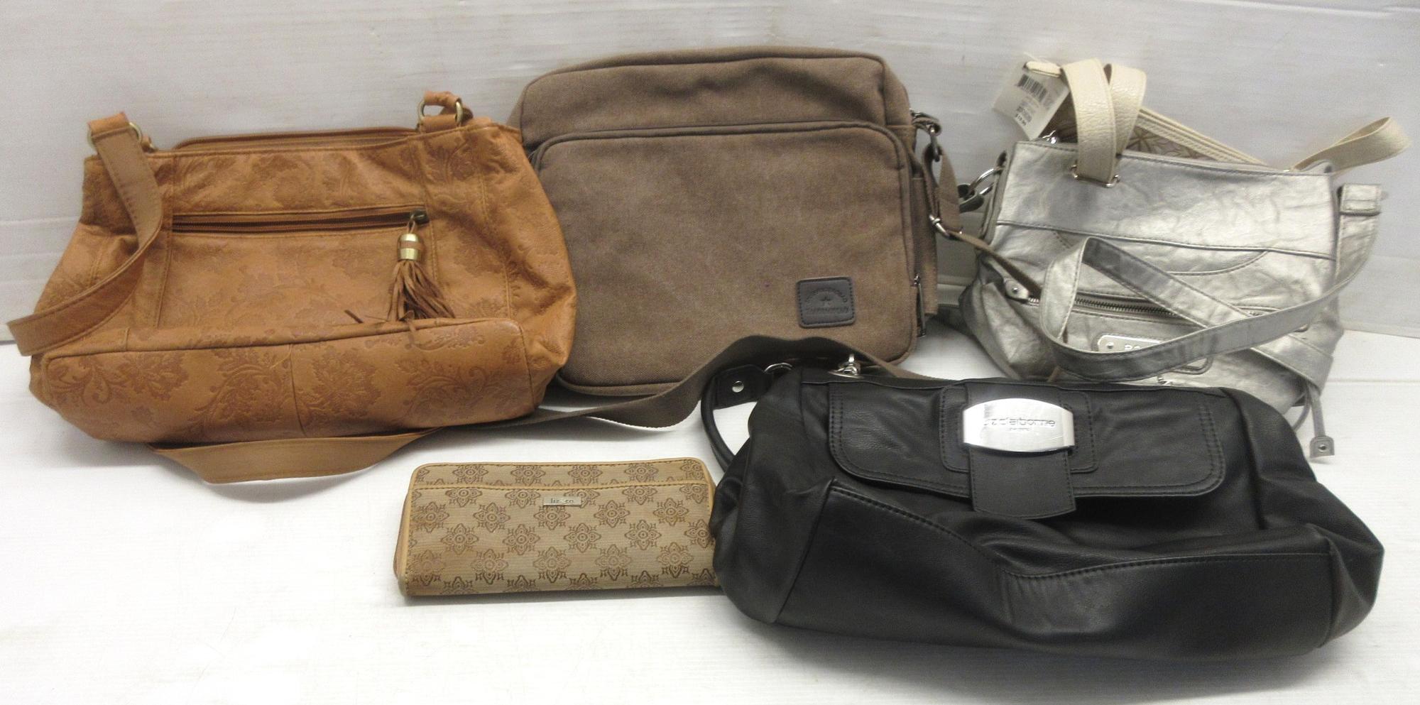 Albrecht Auctions | Black Liz Claiborne Purse, New; Liz Claiborne Beige ...