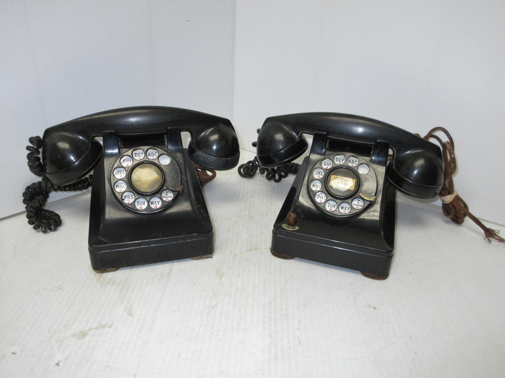 Albrecht Auctions | (2) Antique Bakelite Case Rotary Desktop Phones, 1 ...