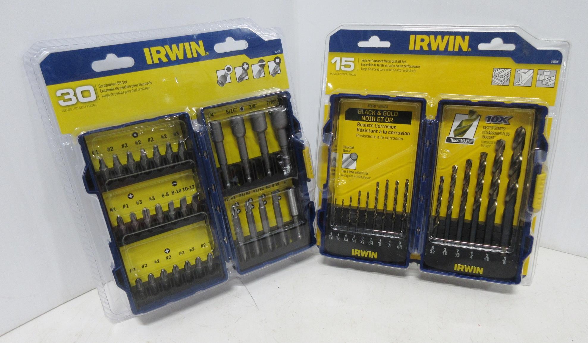 Albrecht Auctions | Irwin 30-Piece Screwdriver Bit Set and a 15-Piece ...