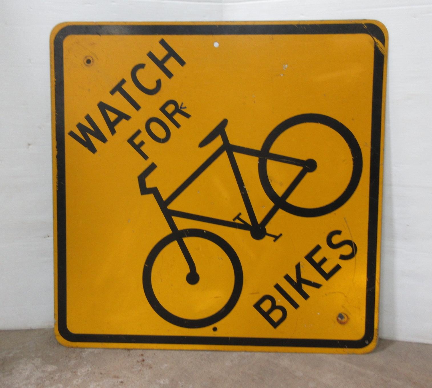 Albrecht Auctions | "Watch for Bikes" Street Sign