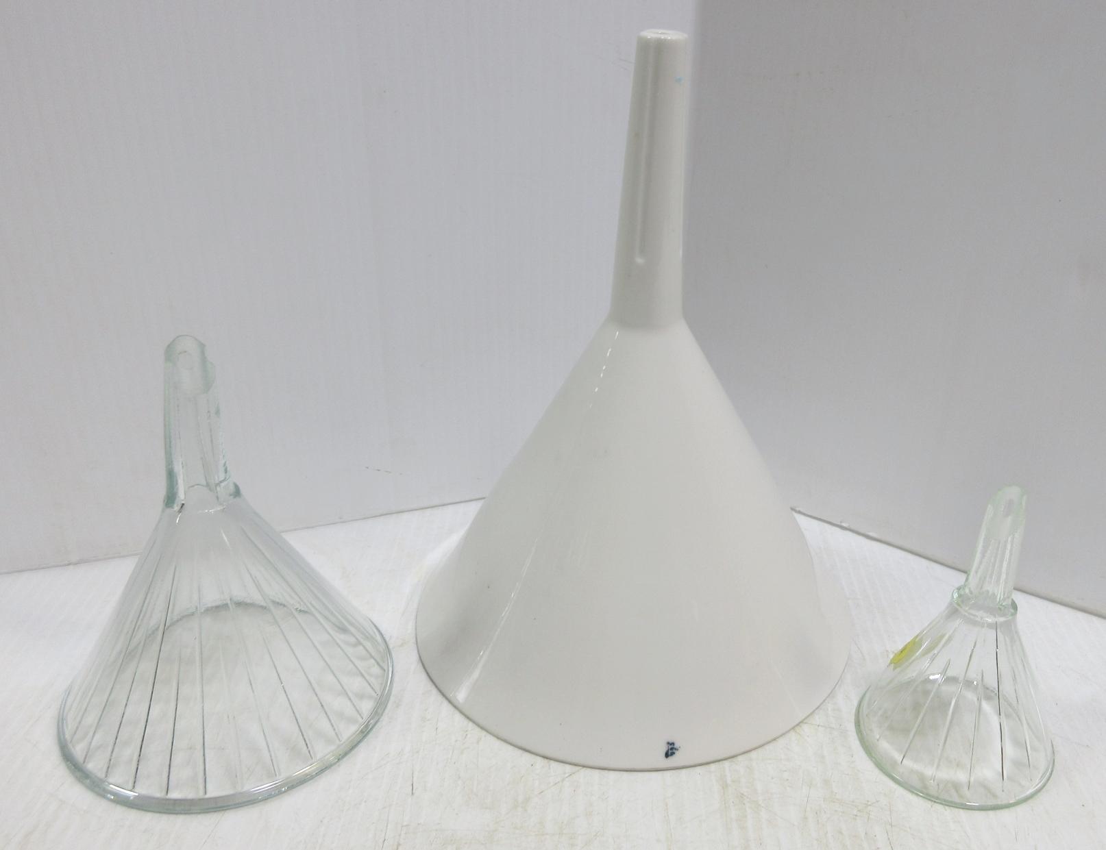 Albrecht Auctions | (3) Older Funnels, Ceramic and Glass, Used in ...