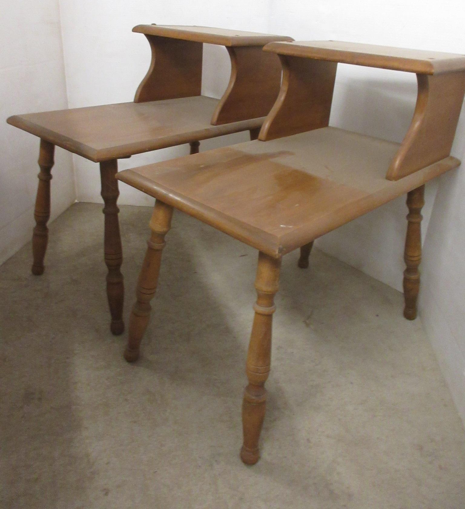 Albrecht Auctions | (2) Matching Double Layer Maple End Tables