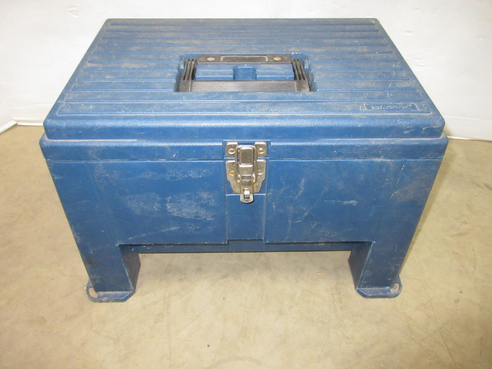 Albrecht Auctions | Blue Stack-On Step Stool Tool Box