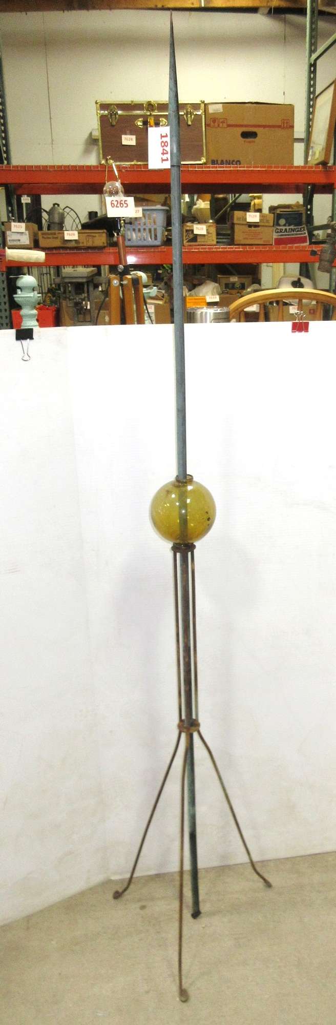 Albrecht Auctions | Copper Spear Amber Globe Weather Vane