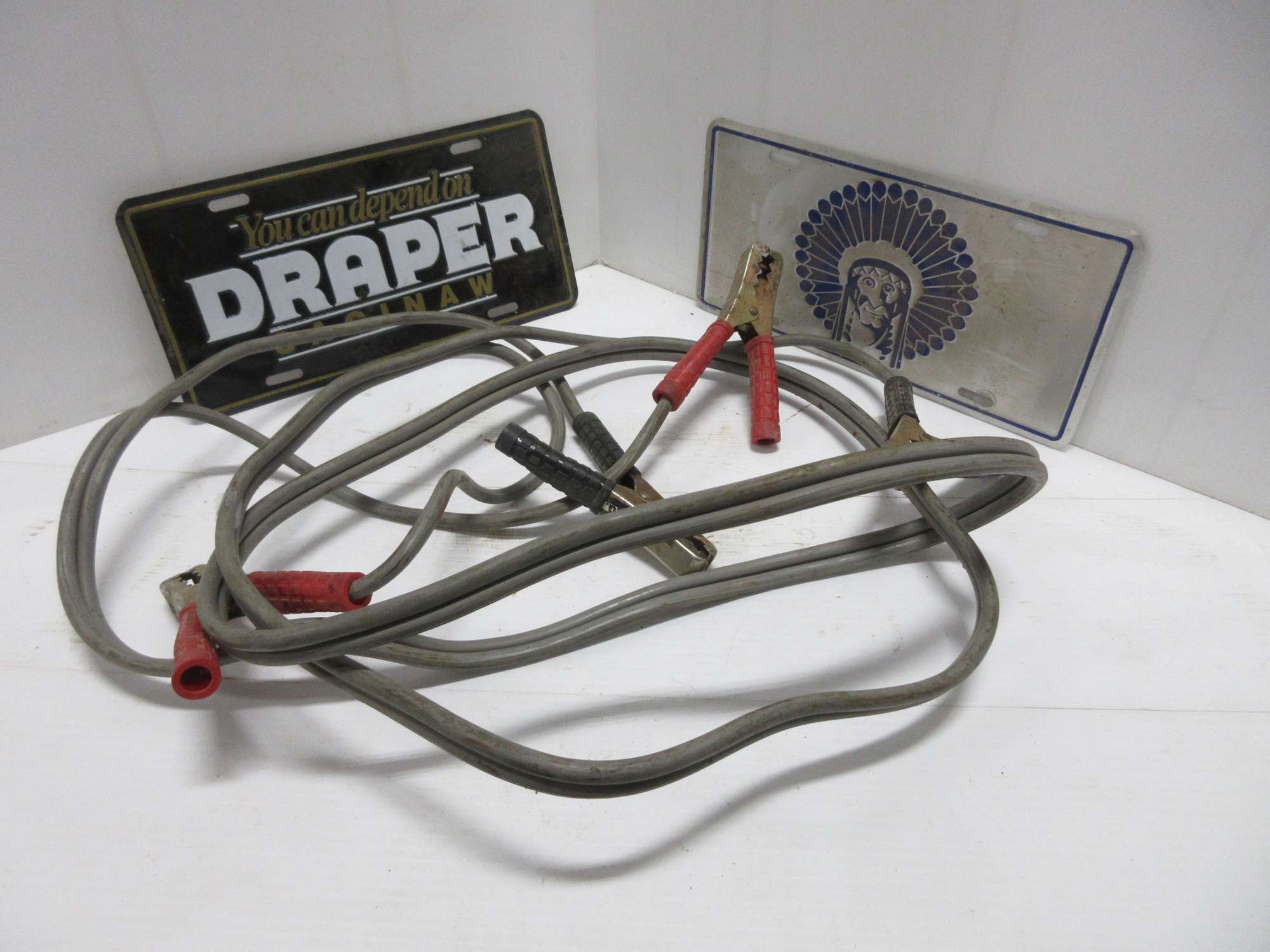 Albrecht Auctions | (2) License Plates with Jumper Cables