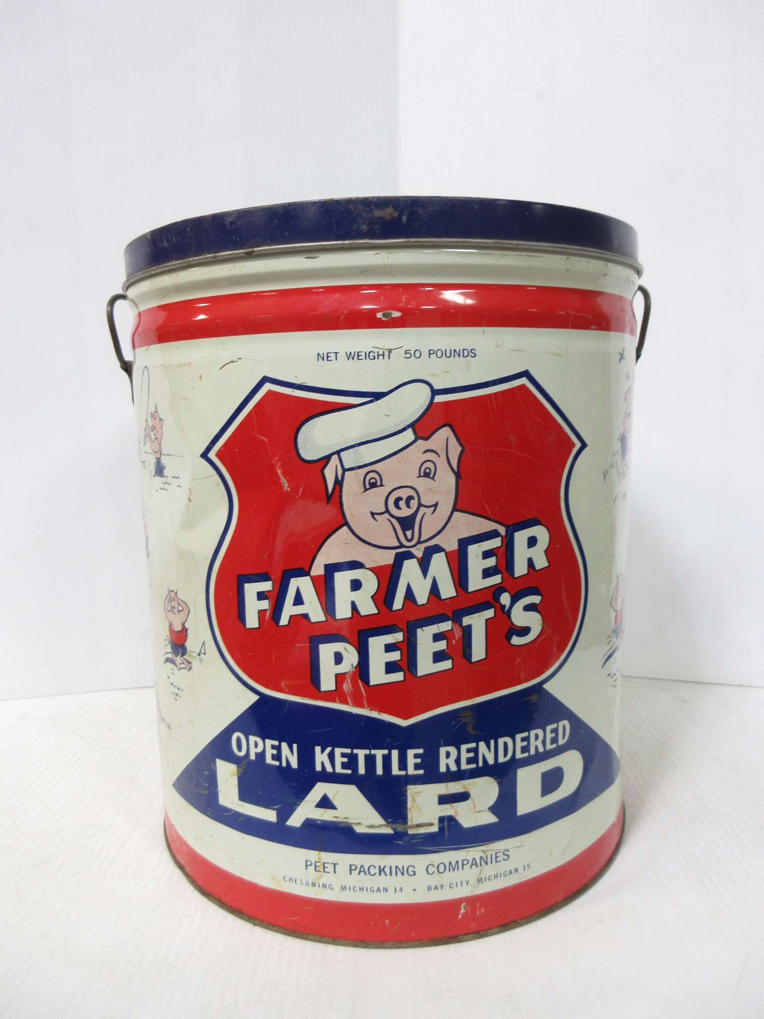 Albrecht Auctions | Small Older Farmer Peet's Lard Cans, Metal
