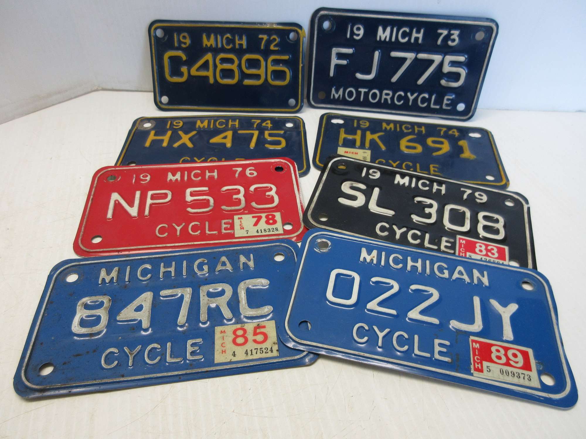 Albrecht Auctions | 11 Years of Michigan Motorcycle License Plates ...