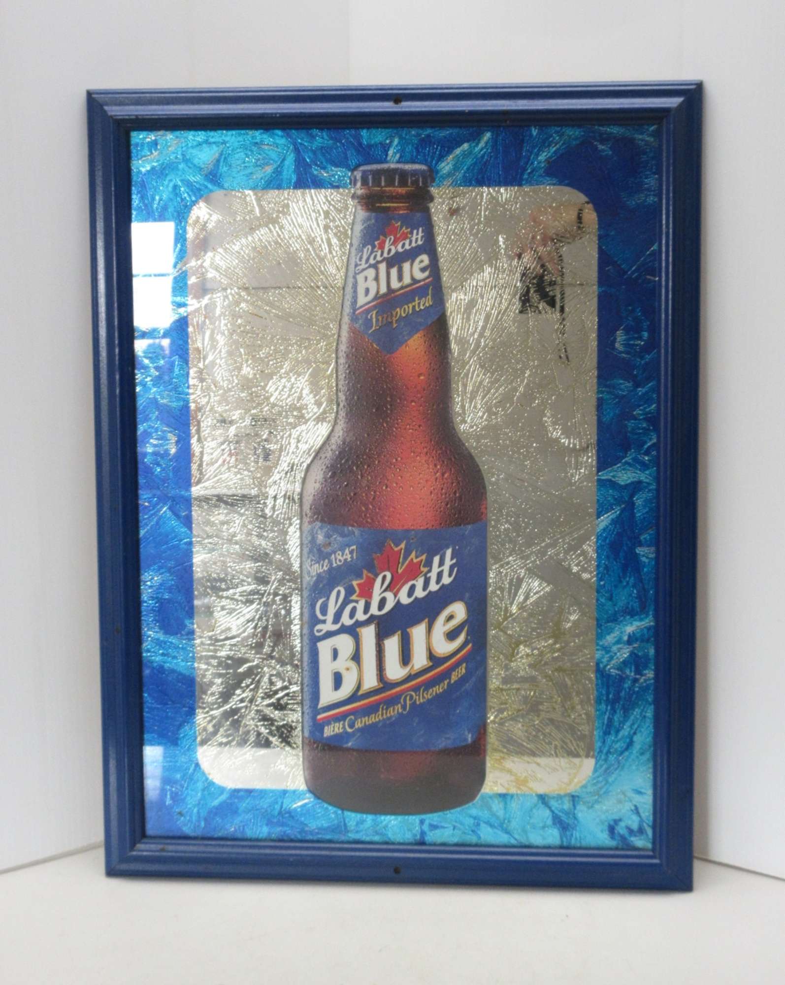 Albrecht Auctions | Party Store Beer Advertisement Mirror, Labatt Blue