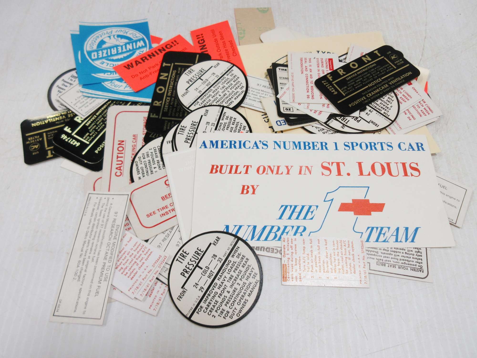 Albrecht Auctions | Over (100) 1960s to 1970s Chevy Engine Decals