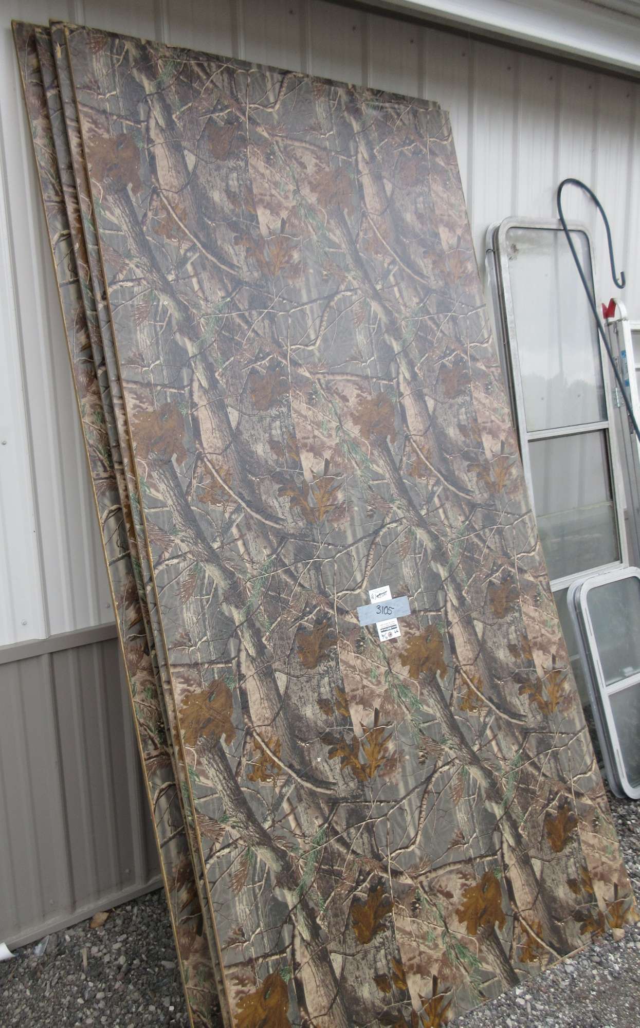 Albrecht Auctions | (6) Sheets of Camo OSB Board, Good for Hunting Blinds