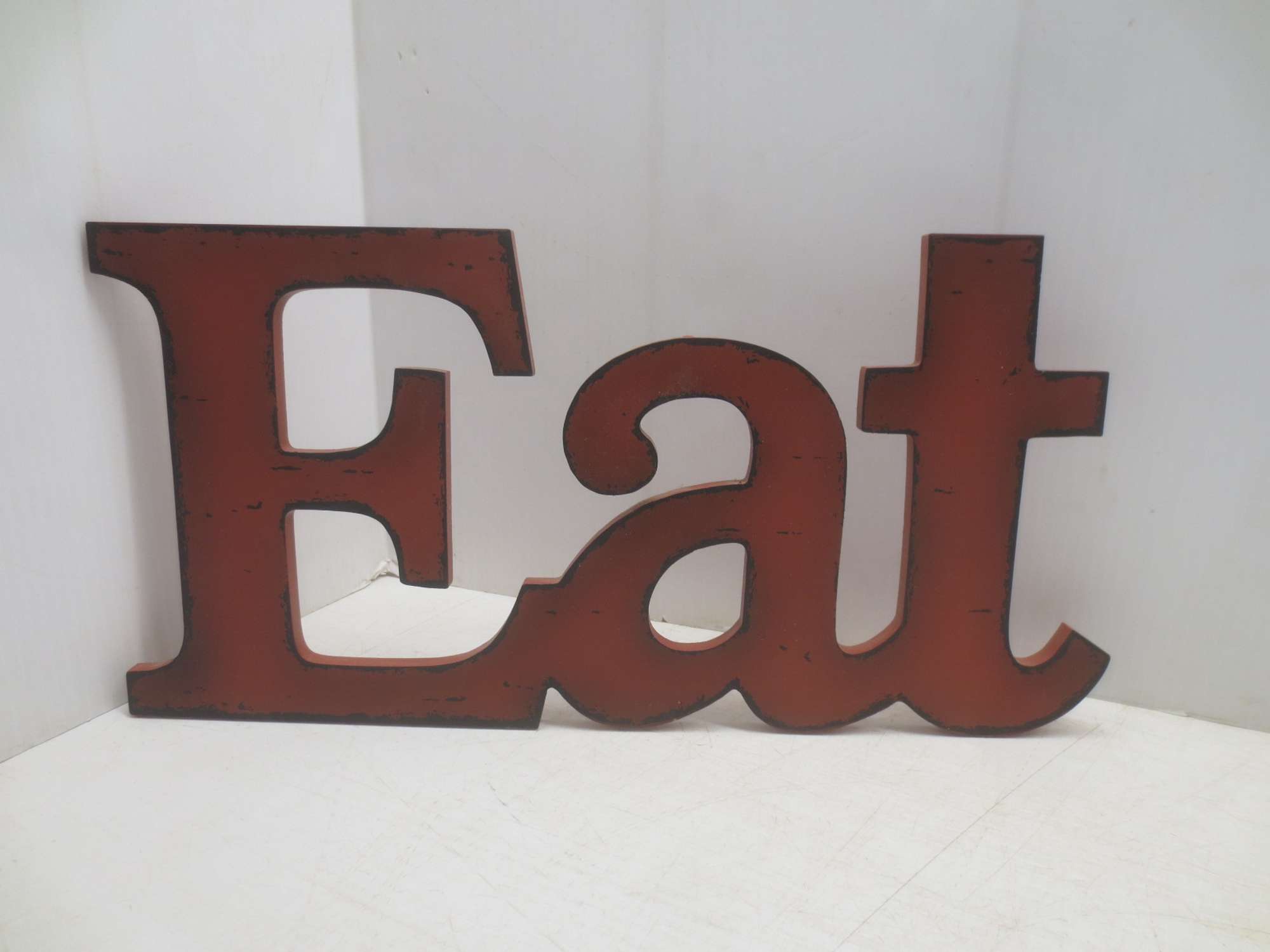 Albrecht Auctions | Red "Eat" Wood Sign