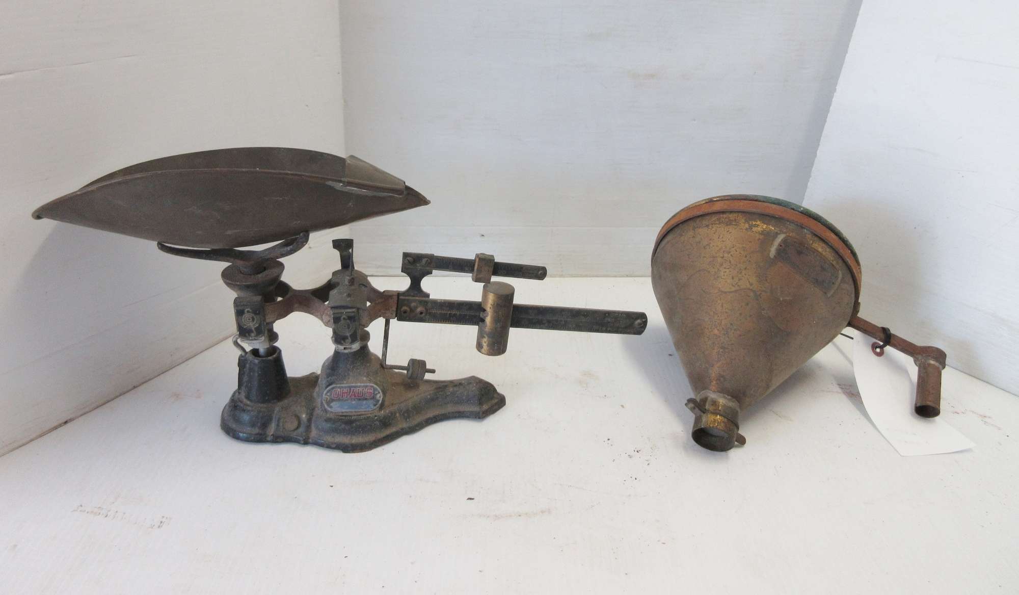 Albrecht Auctions | Ohaus Bushel Seed Scale and Seedburo Quality Funnel