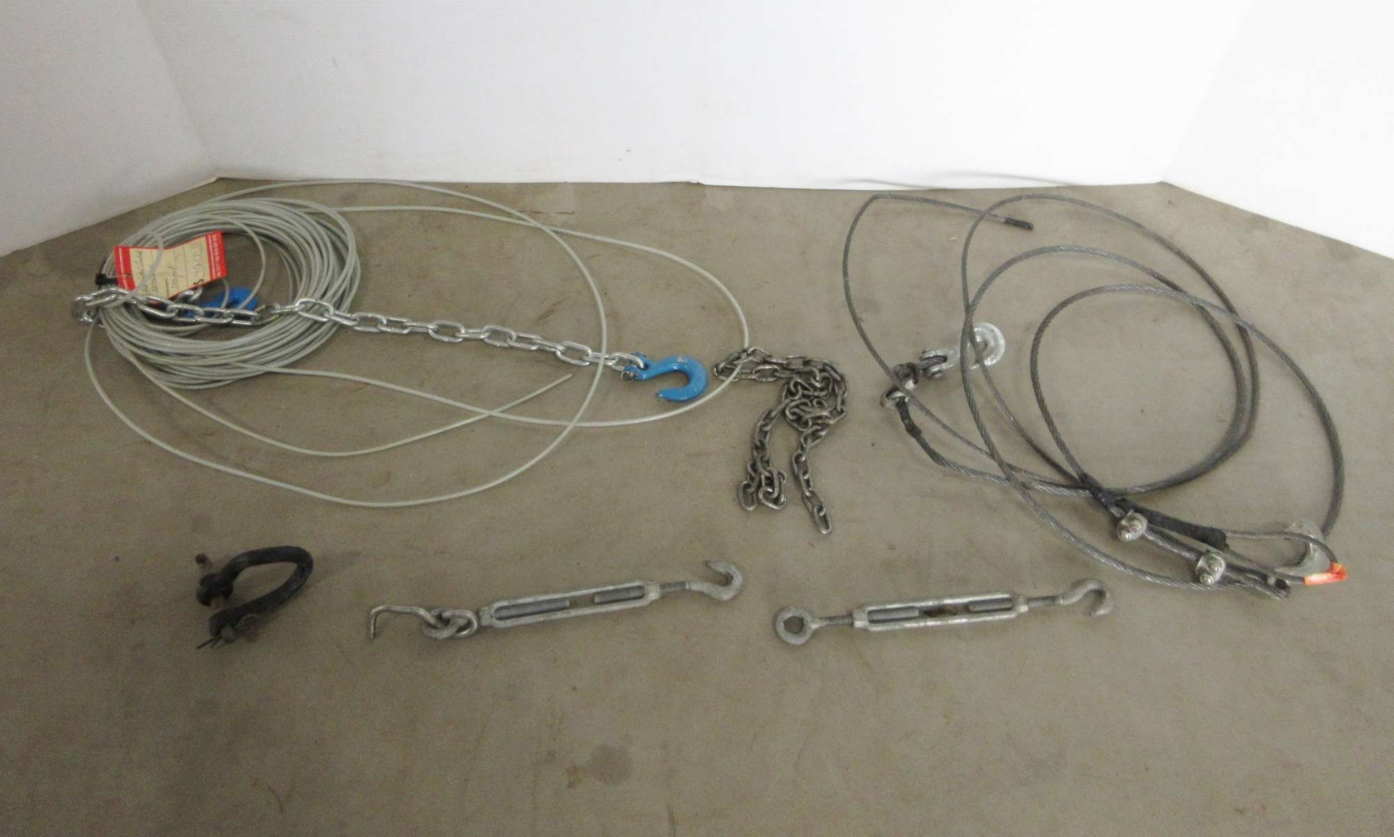 Albrecht Auctions | Over 100' of 3/16" Coated Cable; Clevis; 3' Chain ...