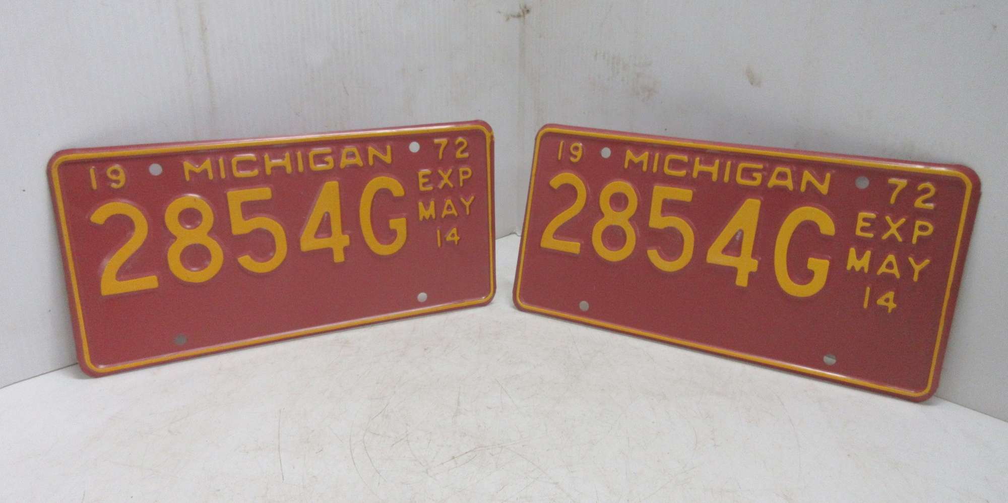 Albrecht Auctions | Pair of 1972 Michigan License Plates, 2854G