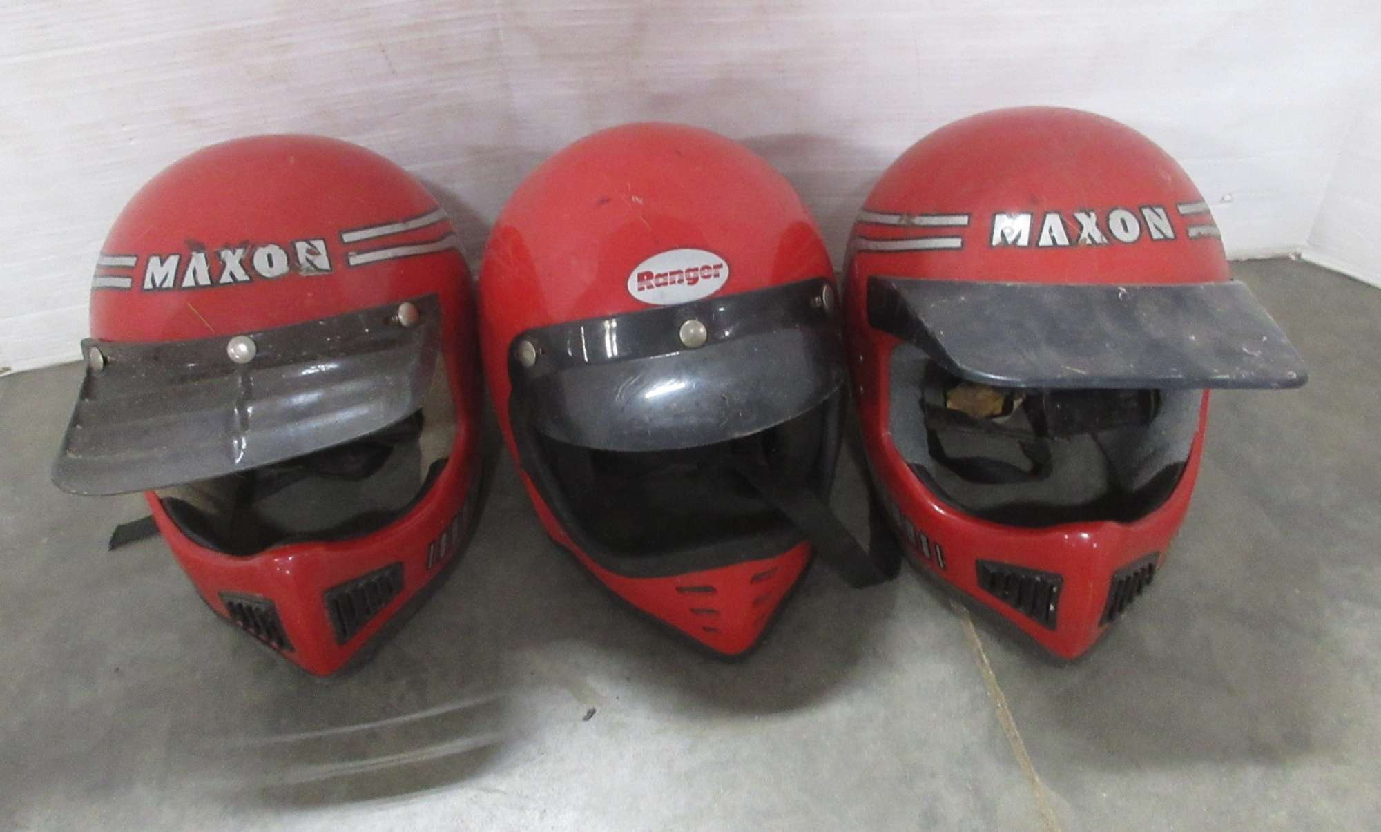 Albrecht Auctions | (2) Red Large Maxon Ram Air Helmets and a Ranger ...