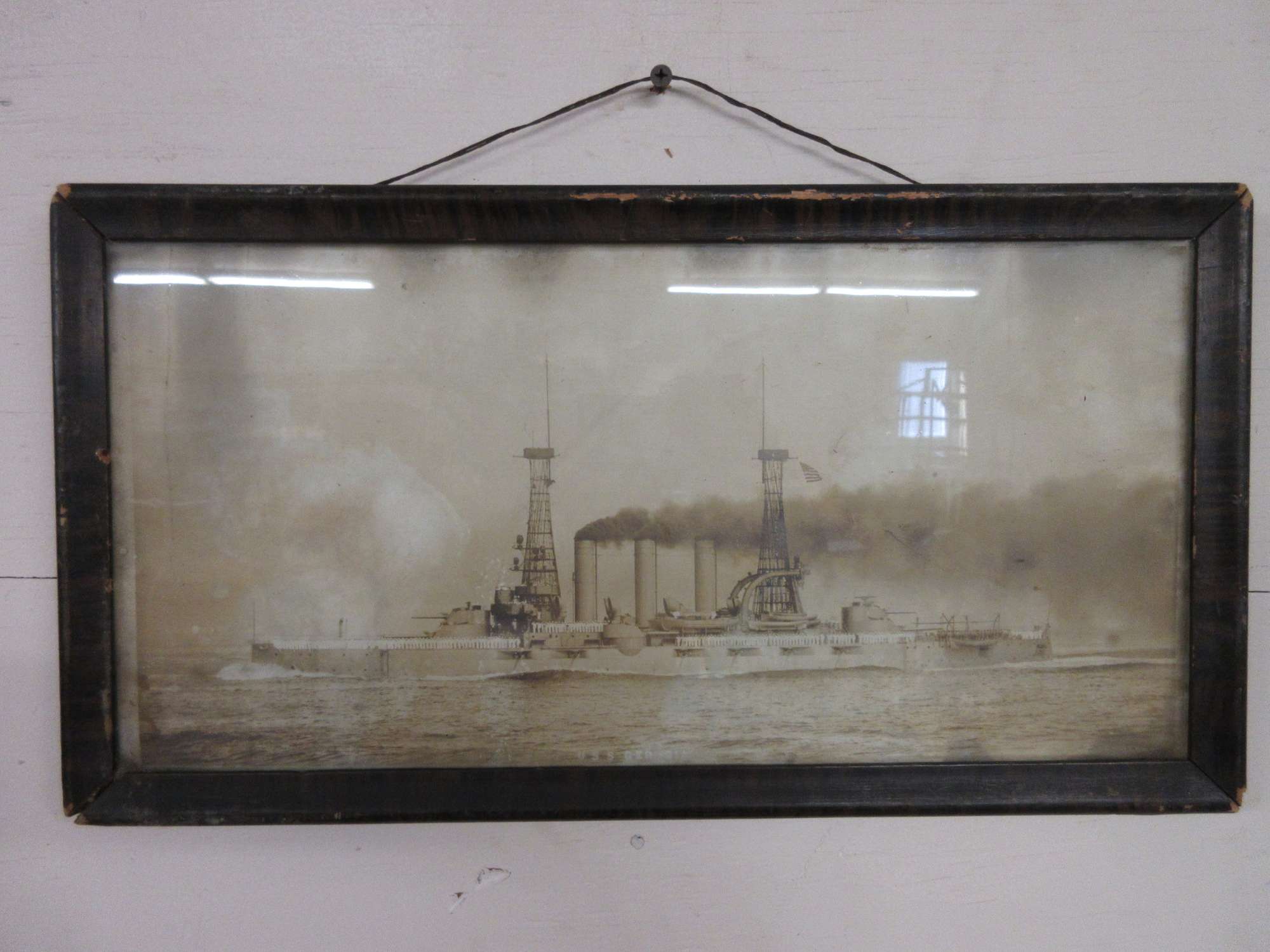 Albrecht Auctions | Framed Photo of USS Military Ship, Antique