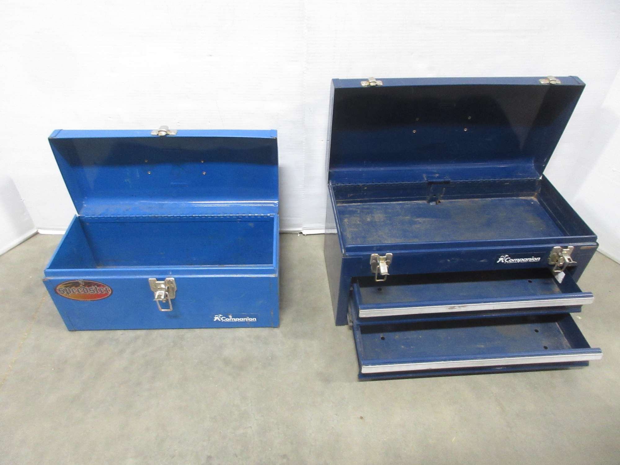 Albrecht Auctions | (2) Blue All-Metal Storage Tool Boxes, Companion ...
