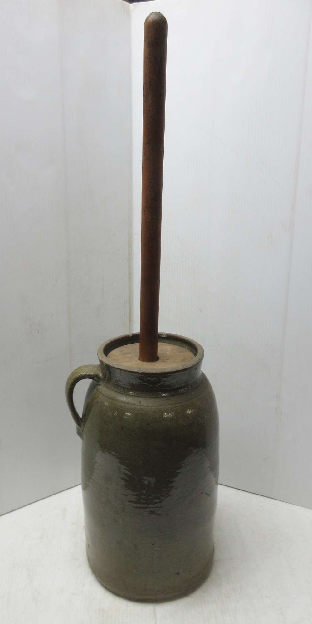 Albrecht Auctions | Antique Three-Gallon Butter Churn, Crock with ...