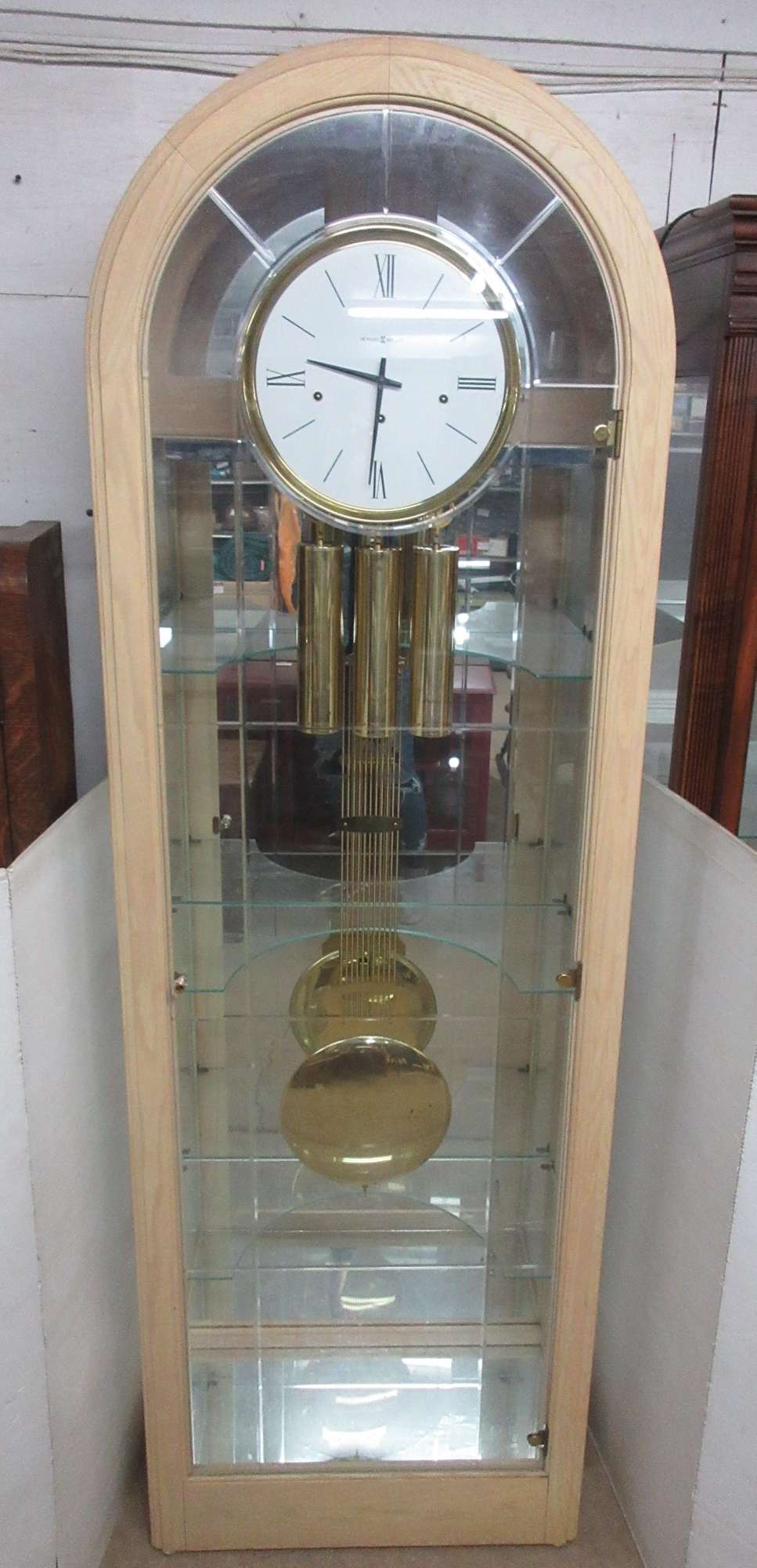 Albrecht Auctions | Howard Miller Eternity Curio Floor Clock, Model 610 ...