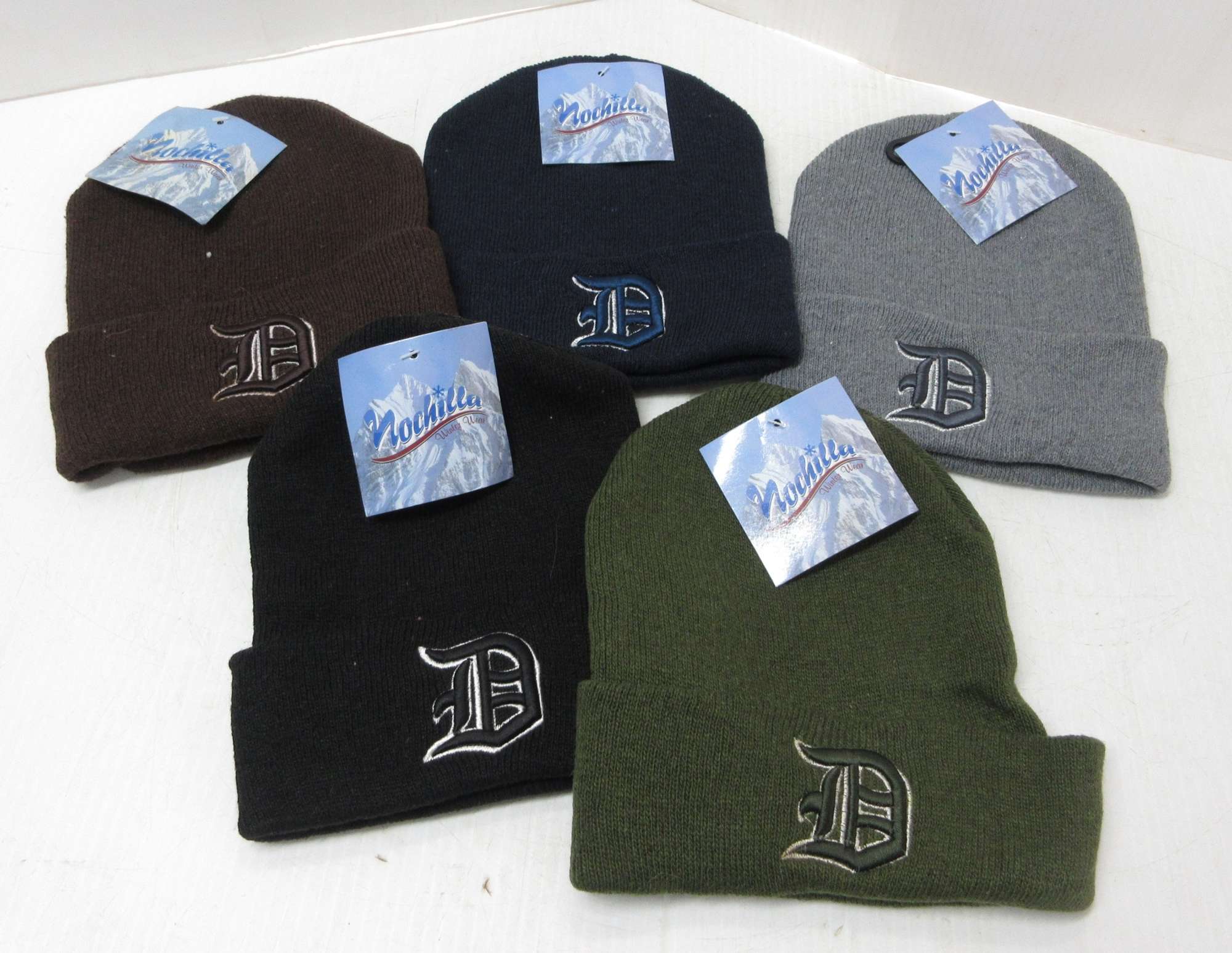 Albrecht Auctions | (5) Detroit "D" Hats: Gray, Navy, Brown, Green, and ...