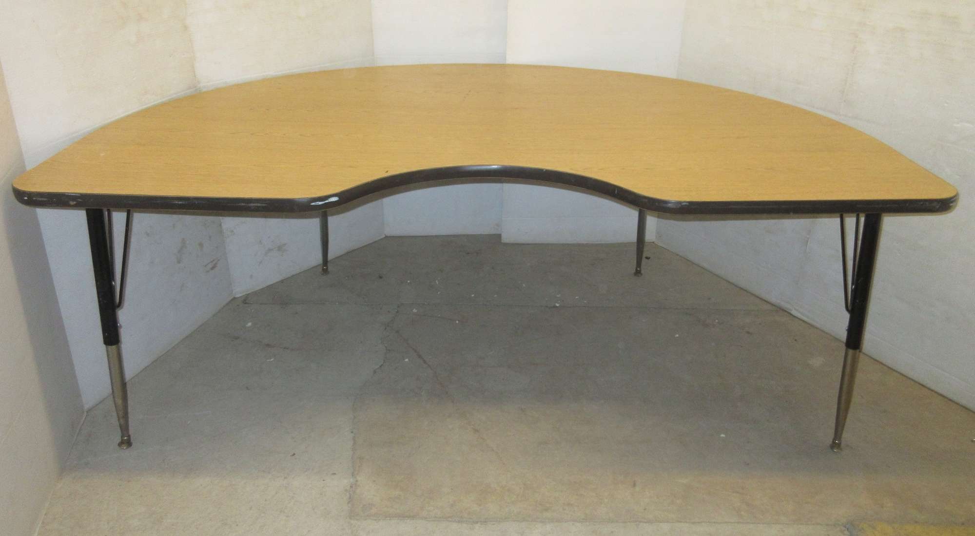 Albrecht Auctions | Half Round School Table, Formica Top