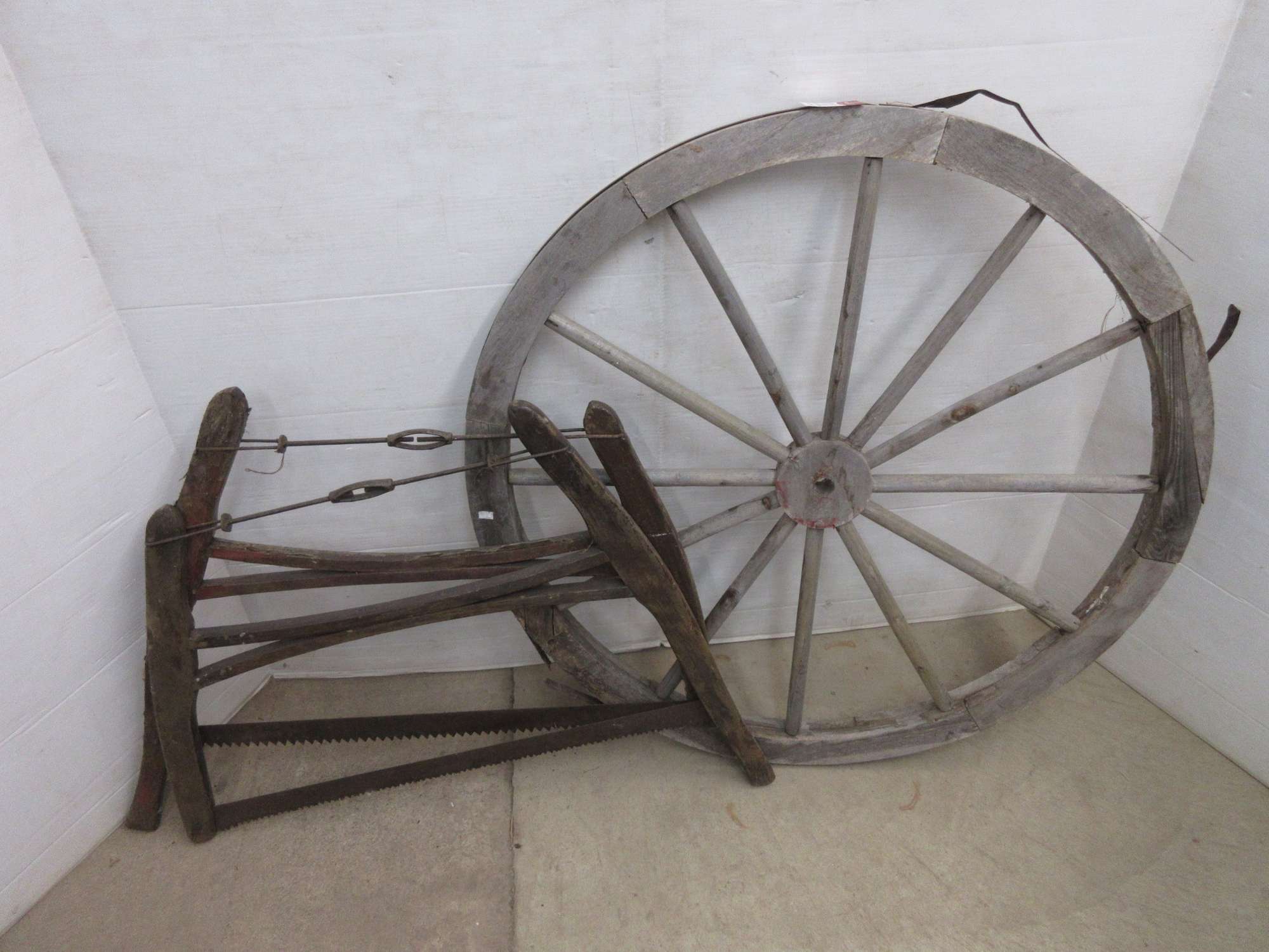 Albrecht Auctions | (2) Log Saws; Wagon Wheel, 37"W