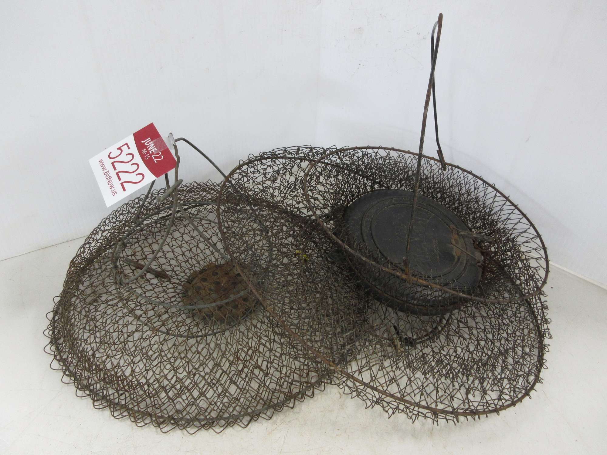 Albrecht Auctions | (2) Wire Mesh Bait Cages: 1- Marked "Mr. Crappie"