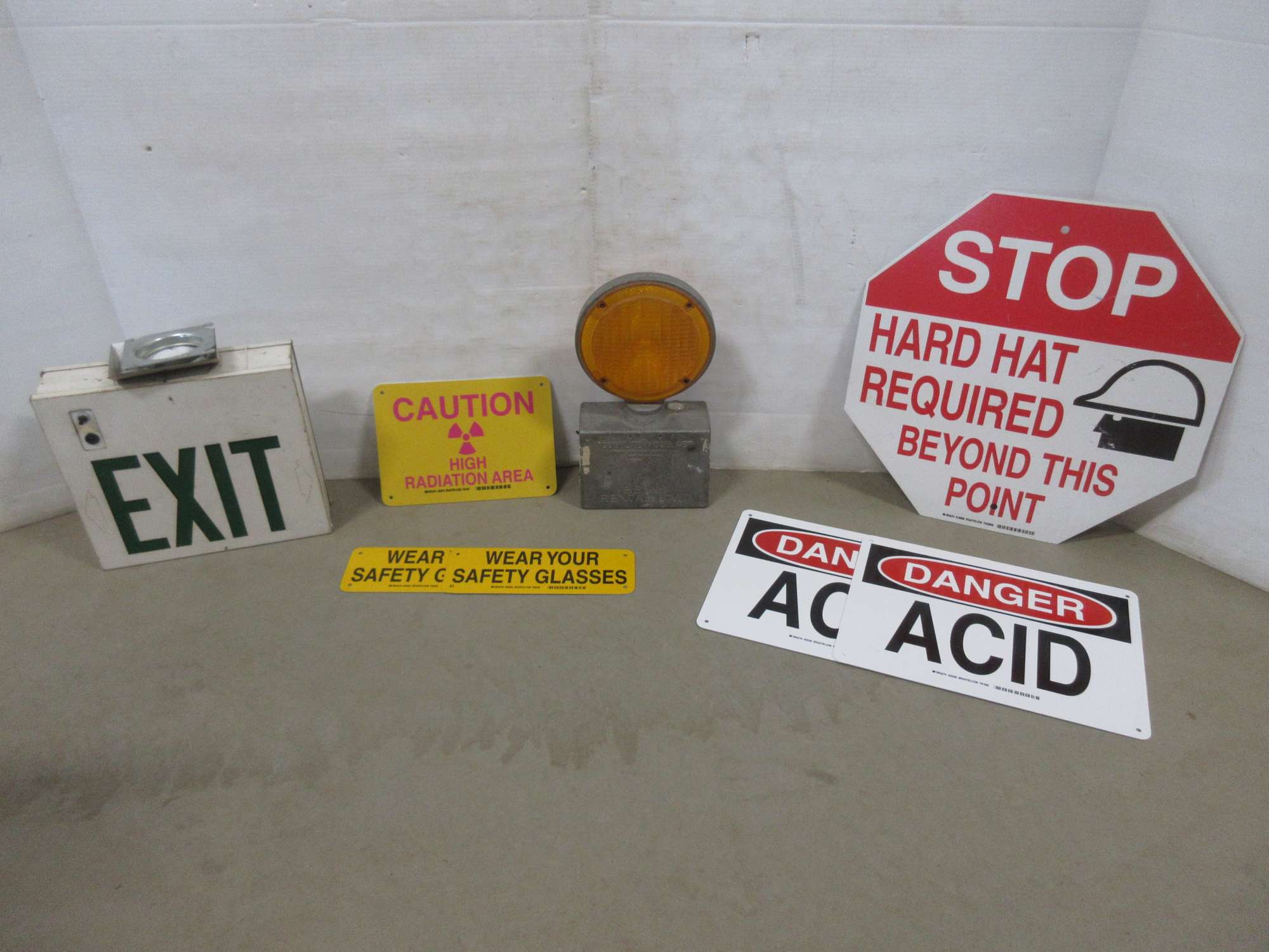 Albrecht Auctions | Exit Sign, Safety Beacon, and Safety Signs