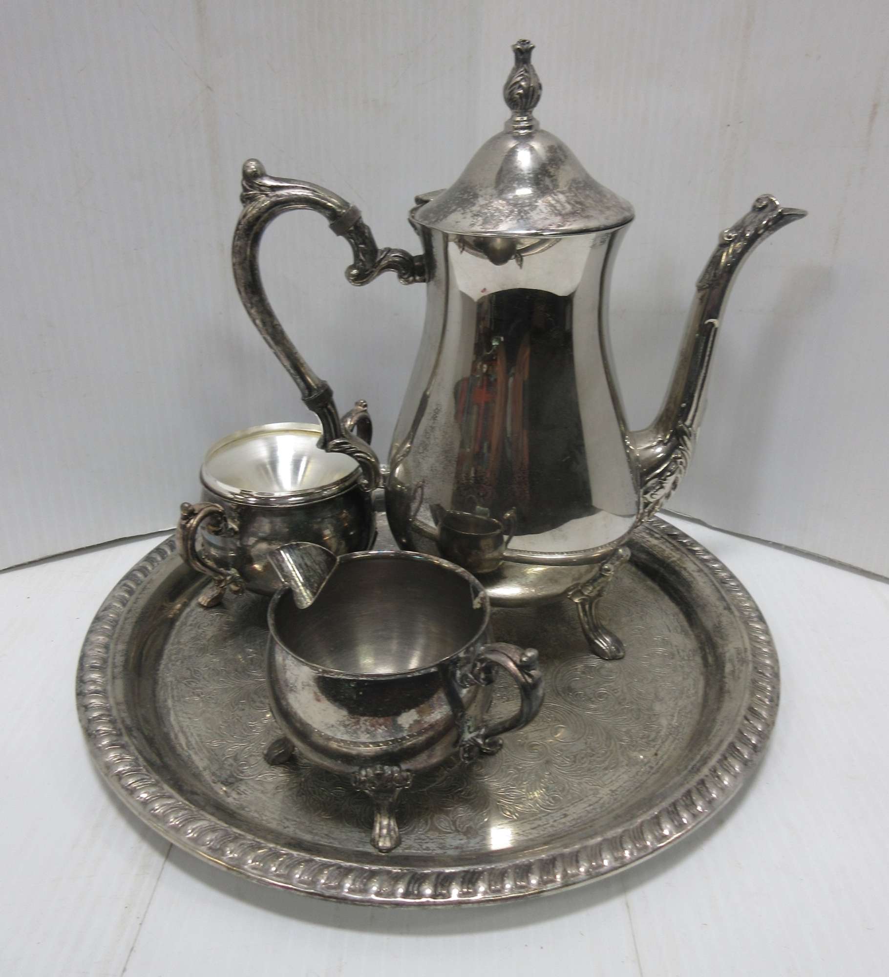 Albrecht Auctions | Silver Tea Pot Set, Include: Pitcher, Sugar ...