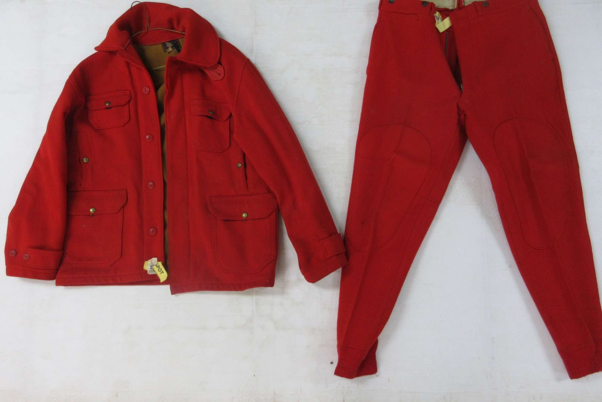 Albrecht Auctions | Older Red Hunting Suit by Woolrich, Size 44 Coat