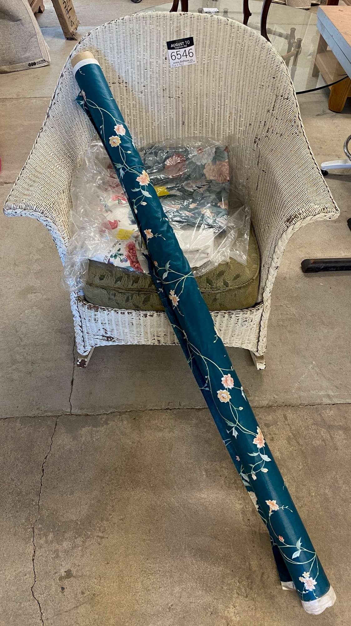 Albrecht Auctions | Wicker Rocker, For Restoration, Fair; Chintz ...