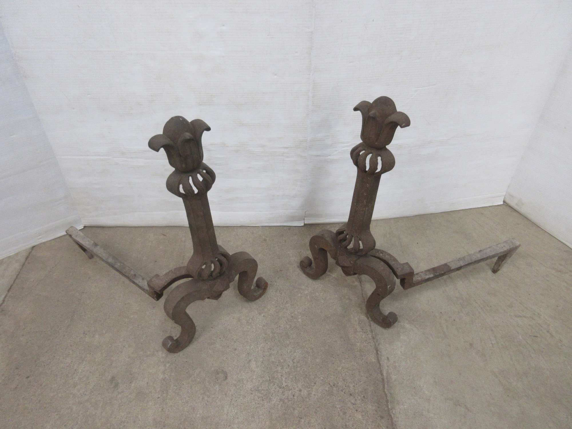 Albrecht Auctions | Fireplace Dogs for Keeping Logs in, Cast Iron