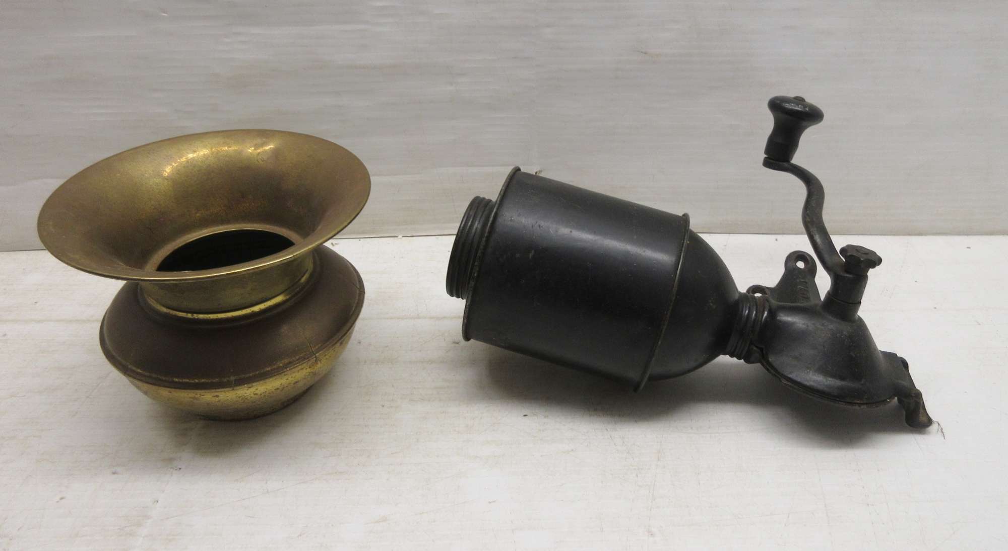 Albrecht Auctions | Older Regal Wall-Mount Coffee Grinder, and a Brass ...