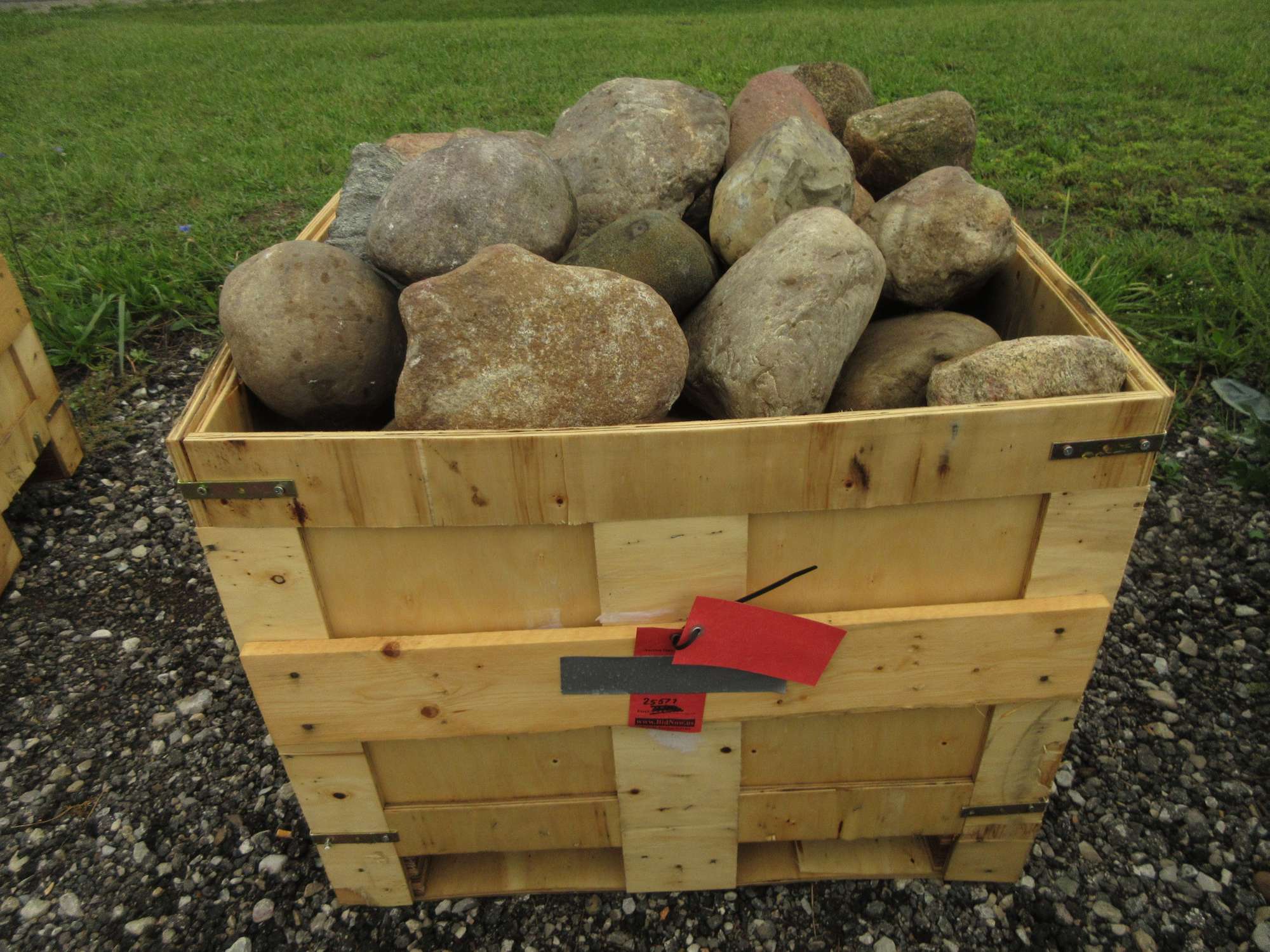 Albrecht Auctions | Crate of Landscaping Rocks, Mostly Larger Rocks