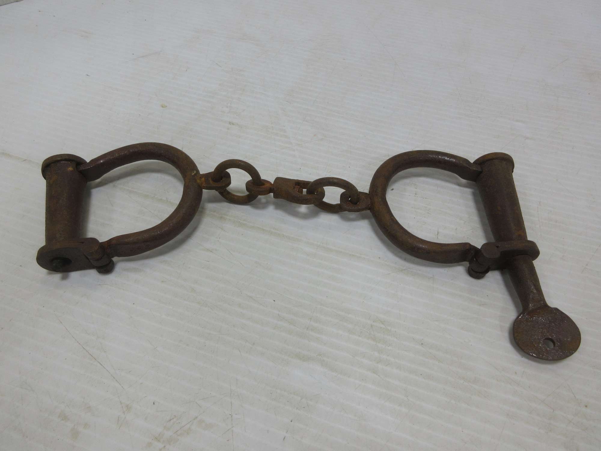 Albrecht Auctions | Spring Type Iron Shackles with Key, Modern Made