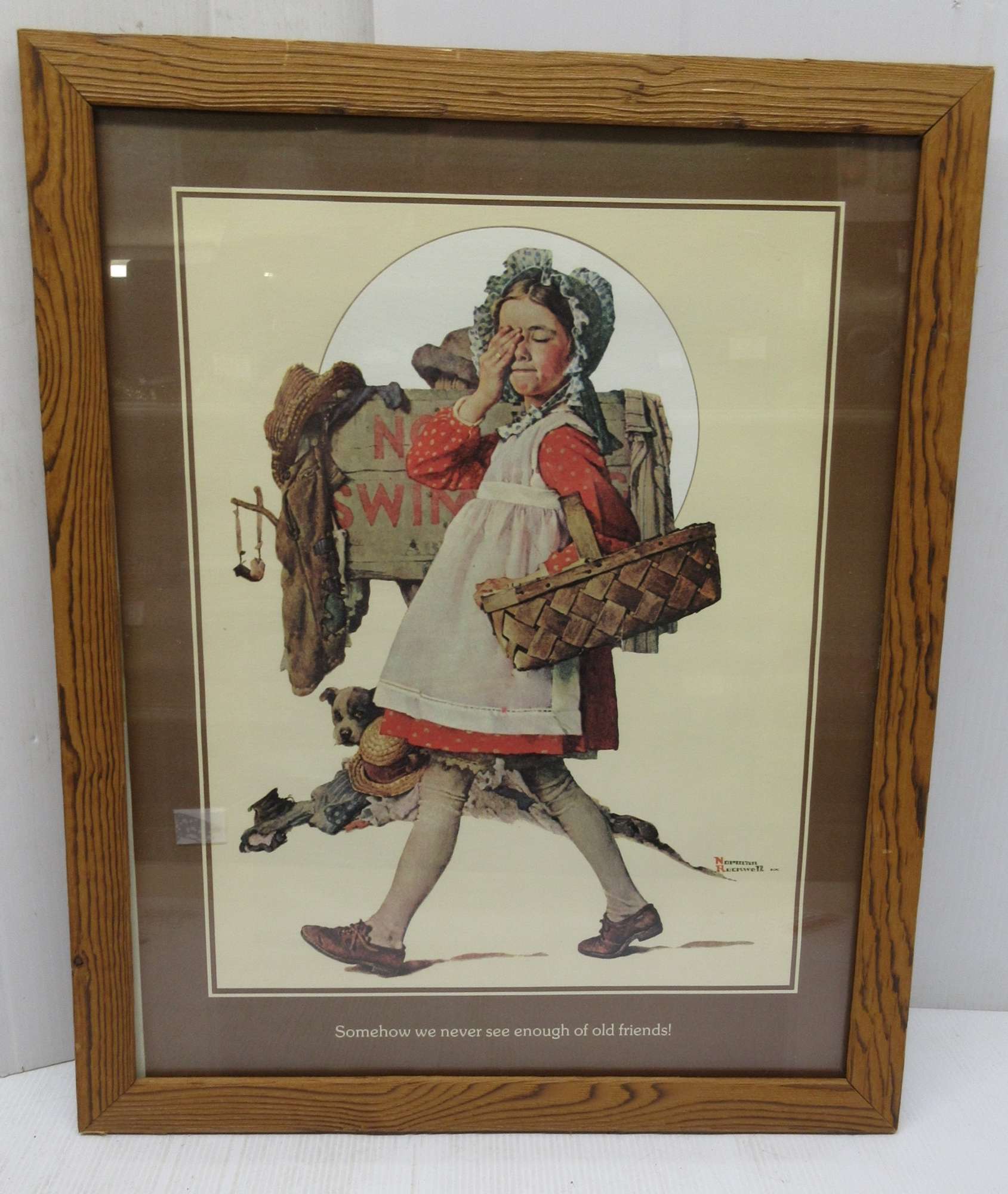 Albrecht Auctions | Norman Rockwell "No Swimming-No Peeking" Framed Print