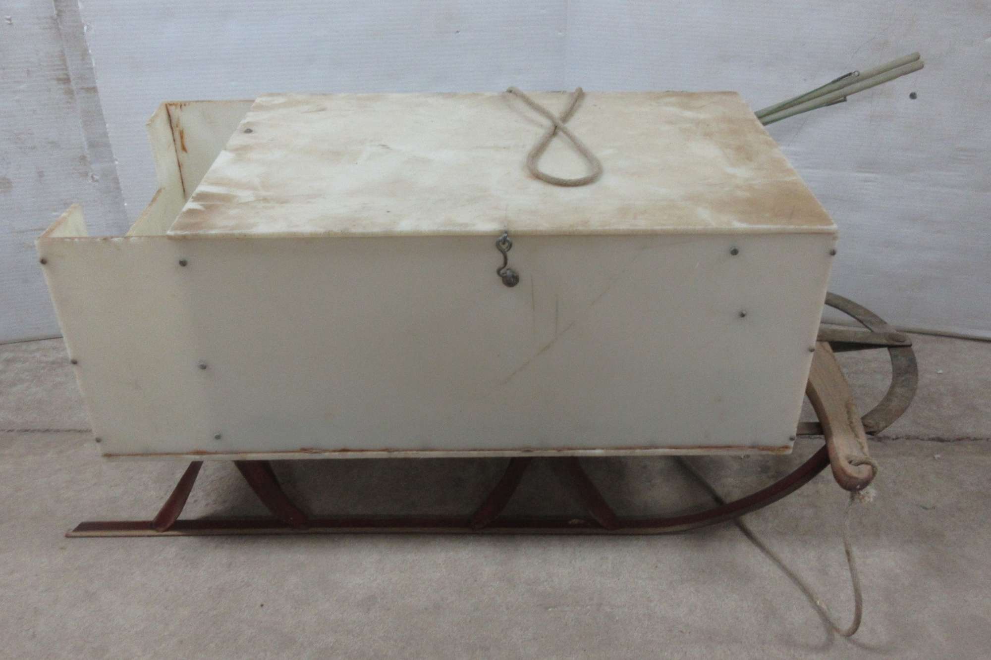 Albrecht Auctions | Older Ice Fishing Rig on Old Runner Sled, Includes ...