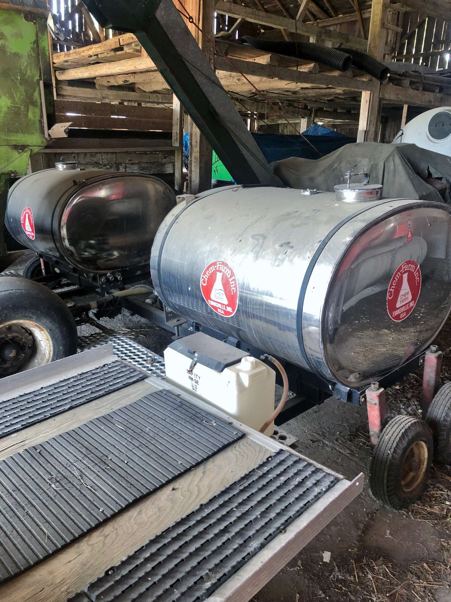 Albrecht Auctions | Pair of Chem-Farm Stainless 200-Gallon Spray Tanks ...