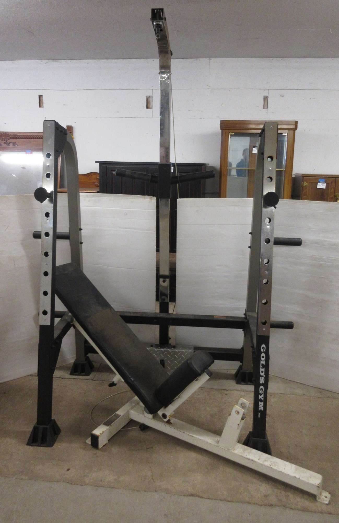 Albrecht Auctions | Gold's Gym Weight Rack, Bench, and Squat
